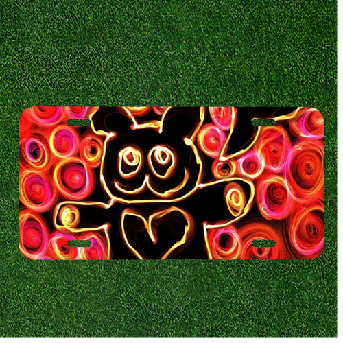 Custom Personalized License Plate Auto Tag With Amazing Black Teddy ...