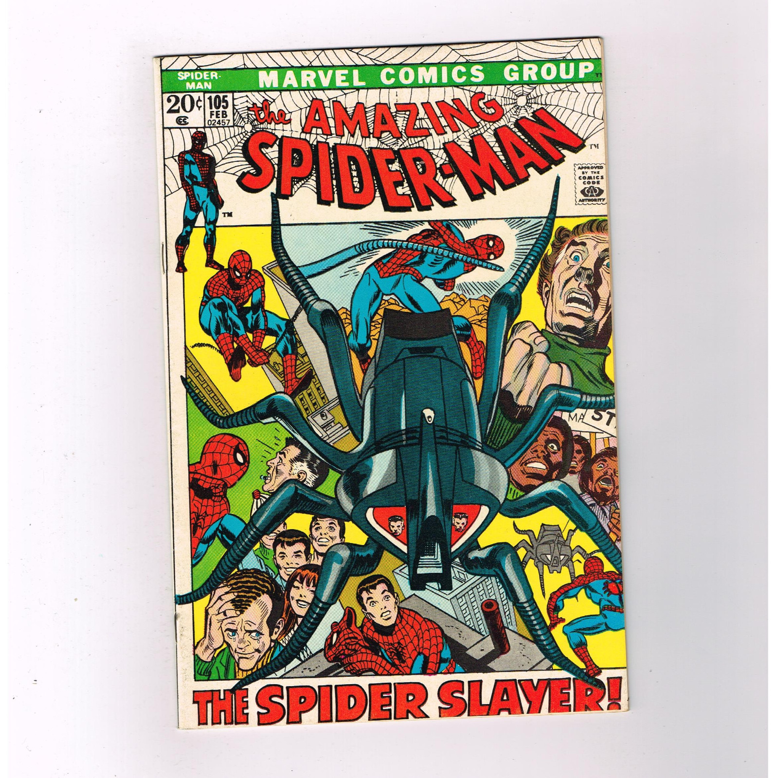 AMAZING SPIDER-MAN (v1) #105 Bronze Age find! 1st Spider Slayer robot ...