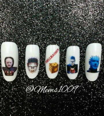 Hellraiser Nail art (water decals) Pin head nail decals Horror Film ...