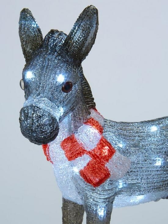 Christmas Acrylic Donkey Decoration Nativity LED Light Up Animal Xmas ...