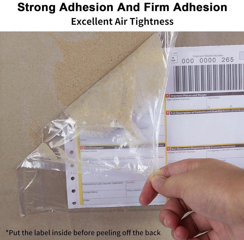 100 Bags 6x9 inch Packing List Pouches Clear Self-Adhesive Shipping ...