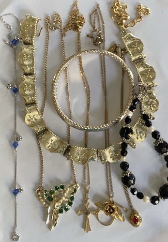Vintage Modern Jewelry Lot Necklace Choker Bracelet Signed PD STAR Rose ...