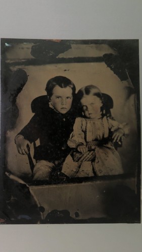 Antique 1870s Tintype of Siblings approx 3 and 7 years old | eBay