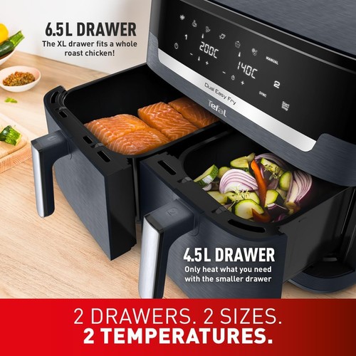 Tefal EY942BG0 Air Fryer Easy Fry Dual XXL No Oil 8+ Portions 8L 2700w Java-Grey | eBay UK