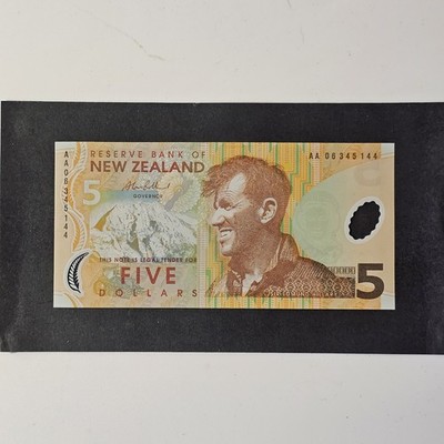 NEW ZEALAND $5 Dollars Banknote, AA Prefix 2006 P185b Bollard UNC (Lot ...