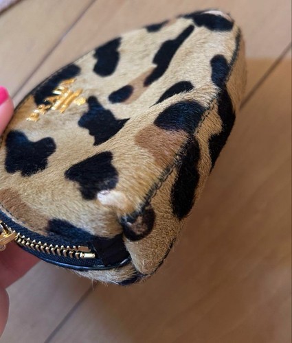 Prada Vintage Pouch Leopard Leather accessory case coin purse JAPAN | eBay