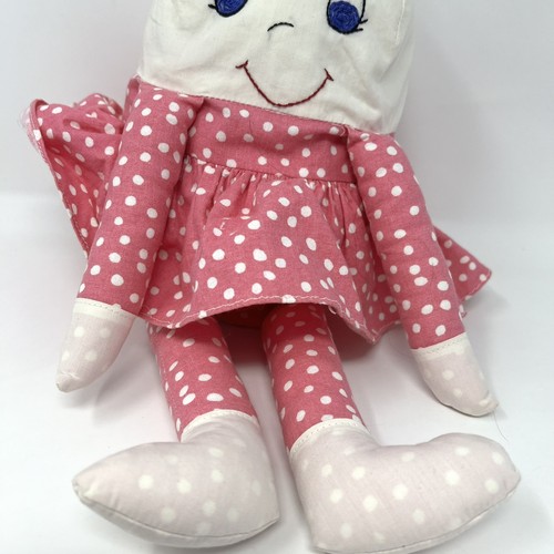 Vtg Humpty Dumpty Pillow Plakie Style Pajama Bag Pink Polka Dot Stuffed ...