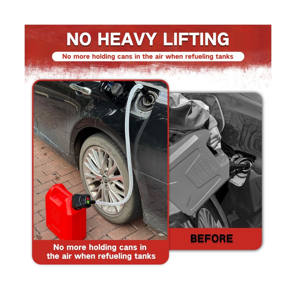 2026 Upgrade Automatic Battery Powered Gas/Fuel Transfer Pump, 3.2GPM ...