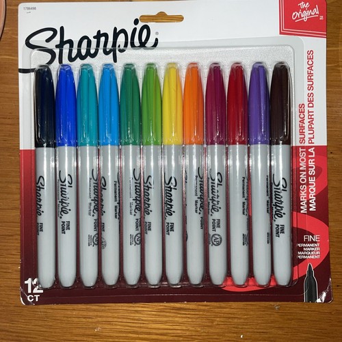 Sharpie Fine Point Permanent Marker Assorted Colors 12 count ...