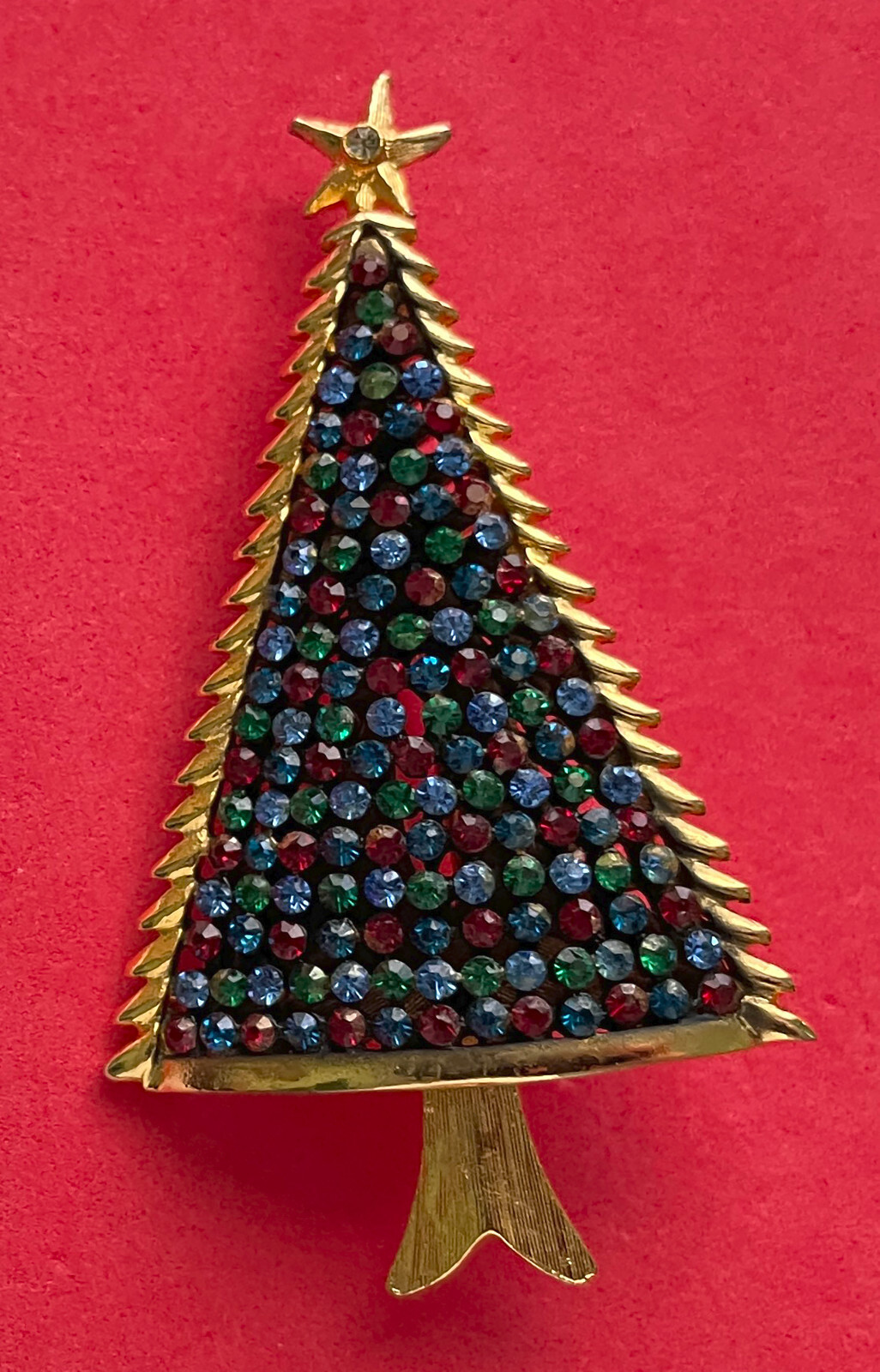 VINTAGE GEM CRAFT VERRECCHIA CHRISTMAS TREE PIN BROOC… - Gem