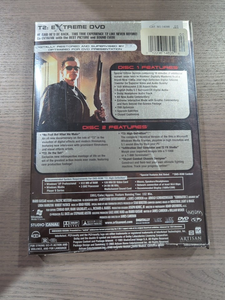 NIP, Extreme DVD Set: "T2: Judgement Day" w/Metal Case-Terminator ...