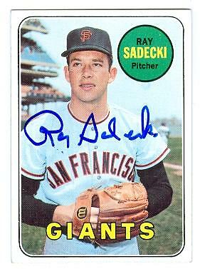 Ray Sadecki autographed baseball card (San Francisco Giants) 1969 Topps ...