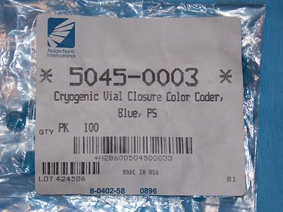 NALGENE 5045-0003 CRYOGENIC VIAL CLOSURE COLOR CODER BLUE, PS QTY PK ...