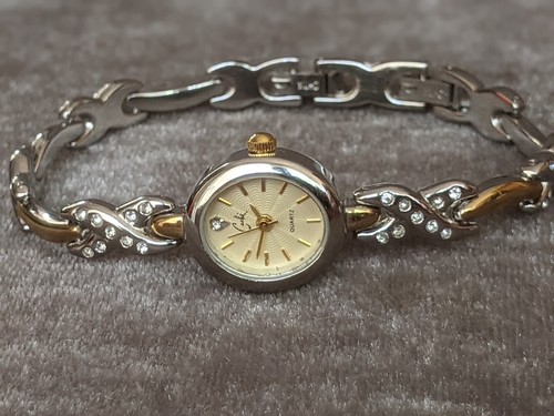 Beautiful Cache Women's Two Tone Quartz Watch Jeweled Accents | eBay