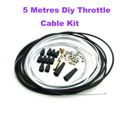 5 Metres Diy Throttle Cable Kit Nipples Ferrules For ATV Quad ...