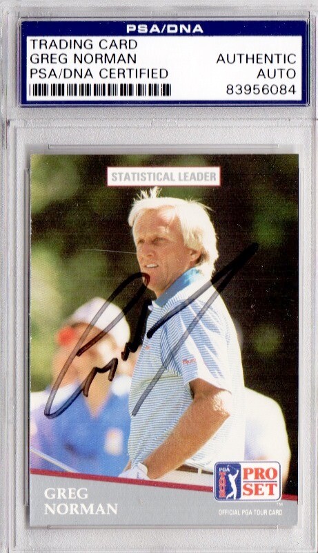 Greg Norman Signed - Autographed 1991 Pro Set Golf Card + PSA/DNA COA ...
