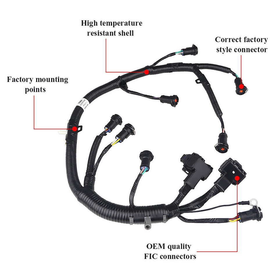 Powerstroke Fuel Injector Module Wiring Harness For Ford F250 F550 6.0L ...
