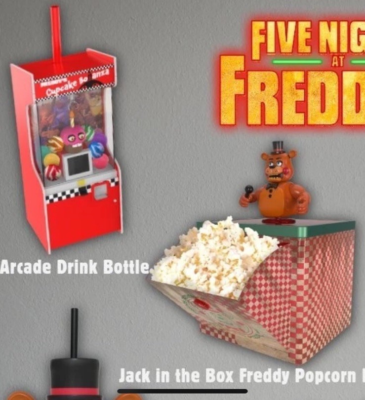 FNAF Jack In The Box Popcorn Bucket & Arcade Bottle Set AMC Theater ...