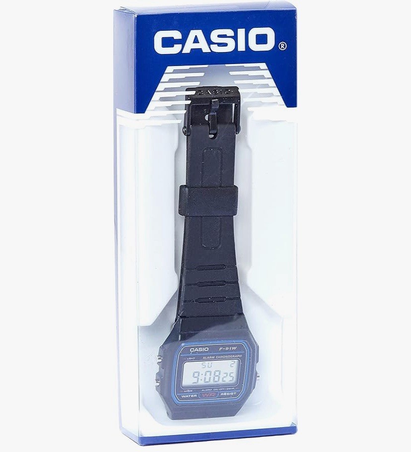 Casio F105W-1A, Digital Chronograph Watch, Black Resin Band, Alarm ...
