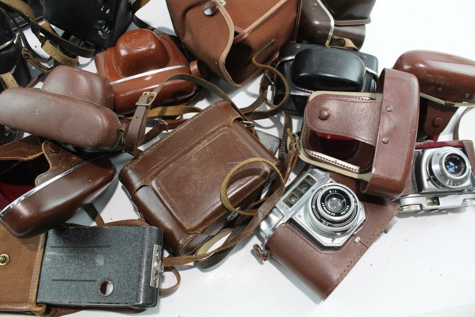 Assorted Vintage Film Cameras Inc Various Brands & Models w/ Some Cases ...