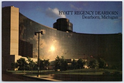 Hyatt Regency Dearborn Michigan Hotel Vintage Postcard 1984 Perrin ...