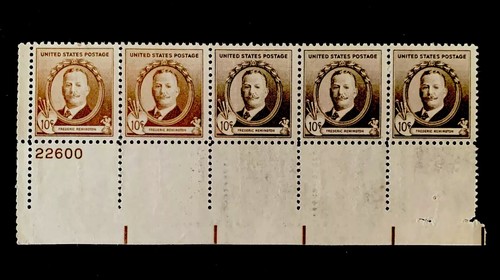54280 US Stamp Sc#888 Extreme Rare Color Variate Strip 5 Ink Error EFO ...