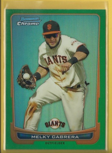 Melky Cabrera 2012 Bowman Chrome GREEN REFRACTORS Card # 90 Giants ...