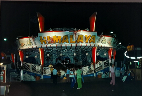 Himalaya Amusement Park/Carnival/Fair Ride at Night - 1970's 35mm Slide ...
