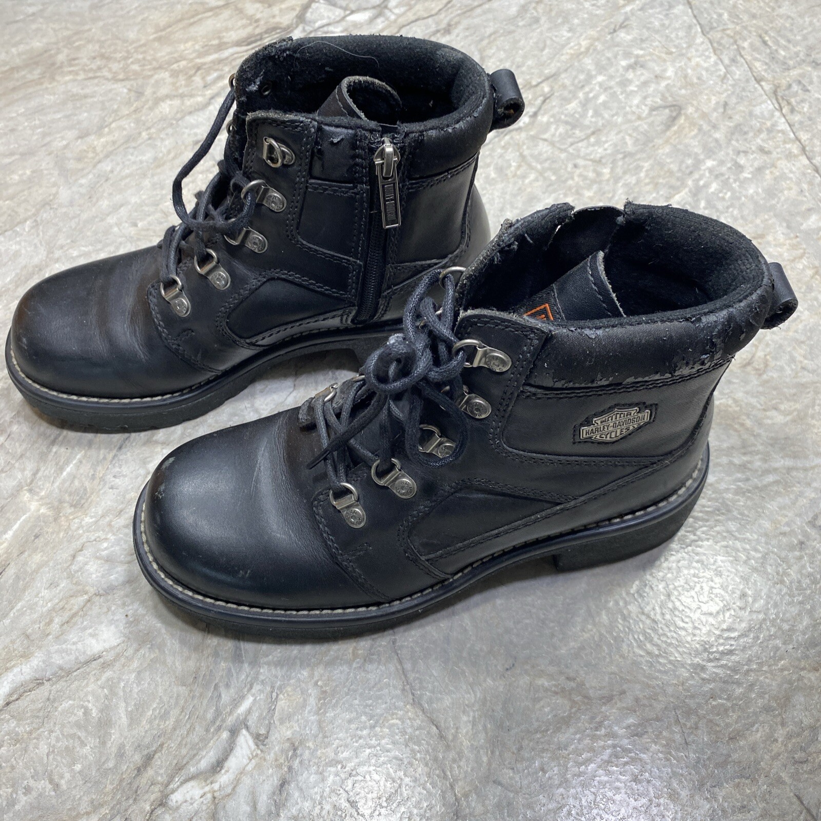 Harley Davidson Womens 2 inch platform heel Black Lea… - Gem