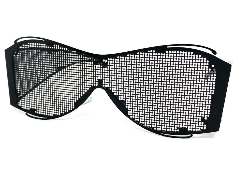 Costume Party Alien Space Visor Club Raver DJ SUN GLASSES Black Metal ...