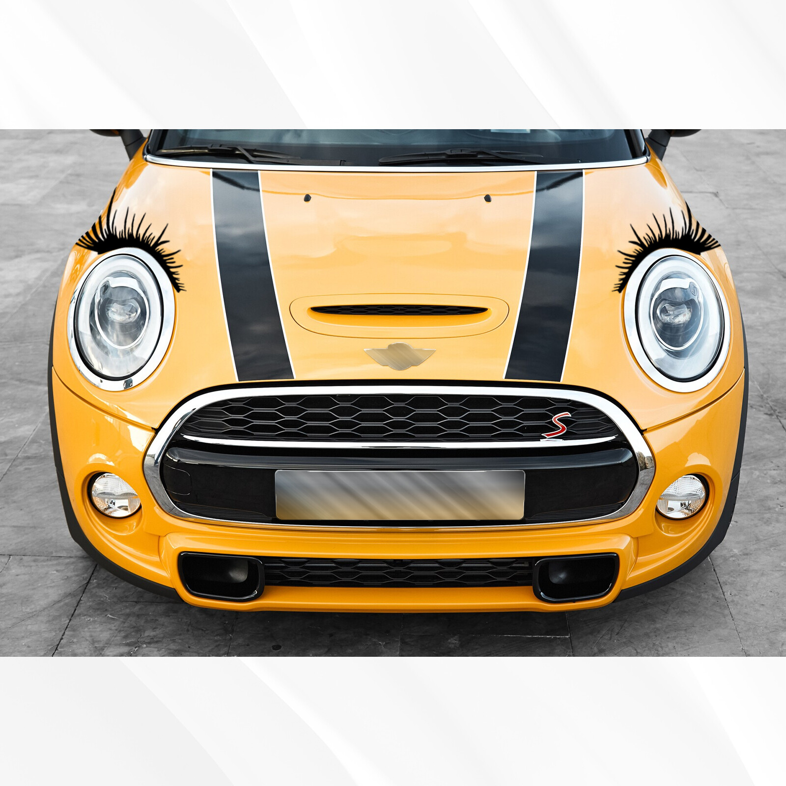 2 Pairs Car Headlight Eyelashes Stickers Fake Decal For Porsche VW ...