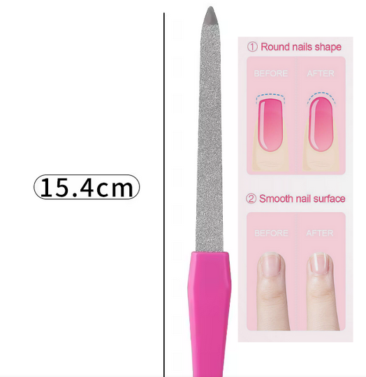 Small Metal Nail File 6" Diamond Dusted Coarse Nail Files Manicure ...