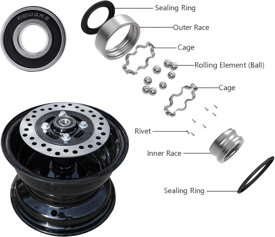 Mini bike Rear Rim Disc Hydraulic Brake Kit for Baja Heat warrior ...