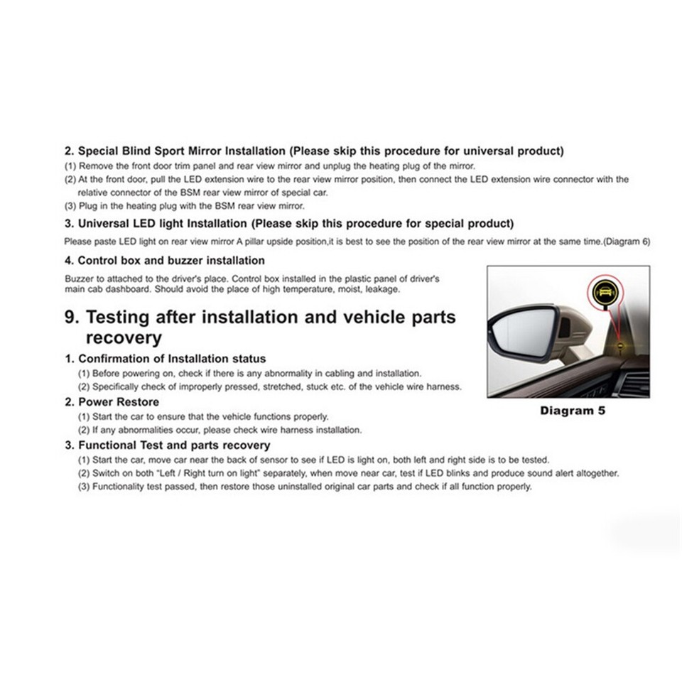 Car Blind Spot Mirror BSD Radar Detection Monitoring System Assistance ...