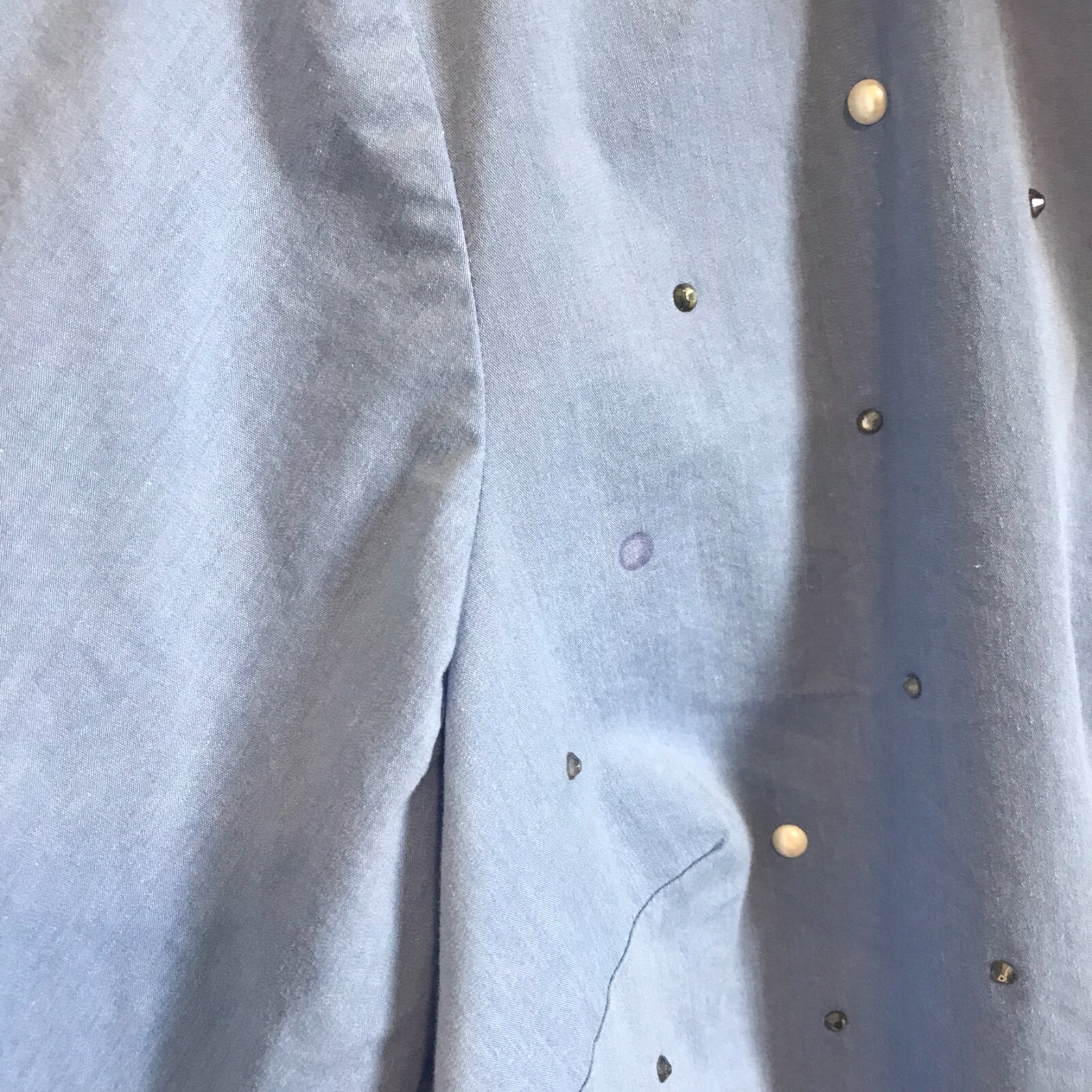 ROZ & ALI Light Blue Embellished Button Down Blouse S… - Gem