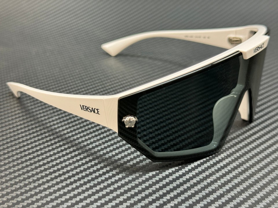 VERSACE VE4461 314 87 White Grey Silver Mirror 70 mm Unisex Sunglasses ...
