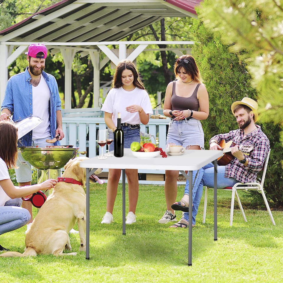 3 Foot Square Folding Card Table Indoor Outdoor Plastic Table w ...