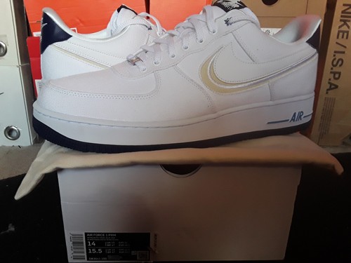Nike Air Force 1 I Low PRM Premium AF1 Canvas White Fossil Blue Void ...