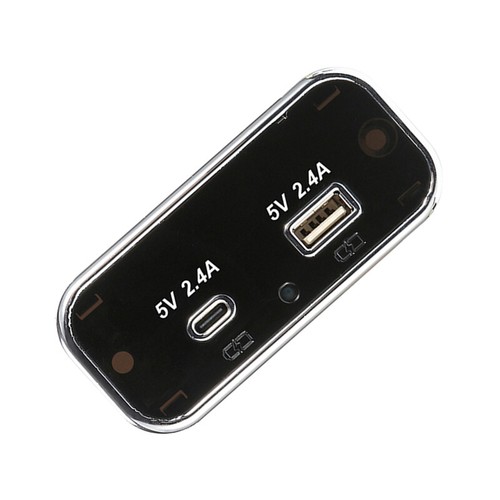 USB & Type-C Dual Ports 4.8A Car RV Boat Motorcycle Charger Socket ...