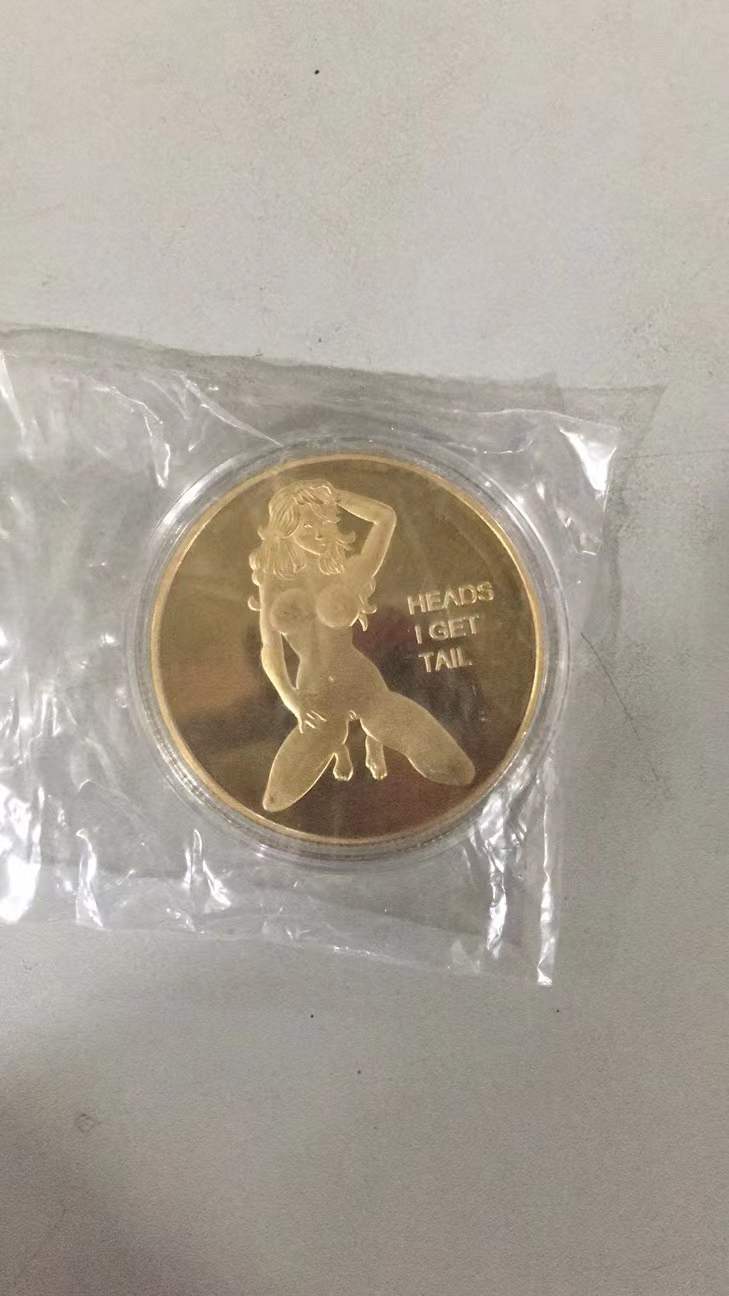 3Pcs Heads I Get Tail -Tails I Get Head Sexy Girl Flipping Coins Gold With Case | eBay