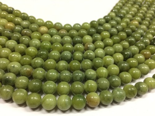 Natural Dark Green Jade Round Smooth 8mm Green Jade Loose Beads 12"inch ...