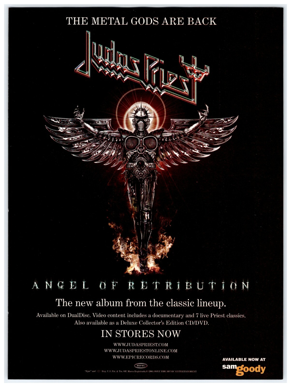 JUDAS PRIEST ANGEL OF RETRIBUTION ALBUM 8" X 10.75" Magazine Ad M254 | eBay