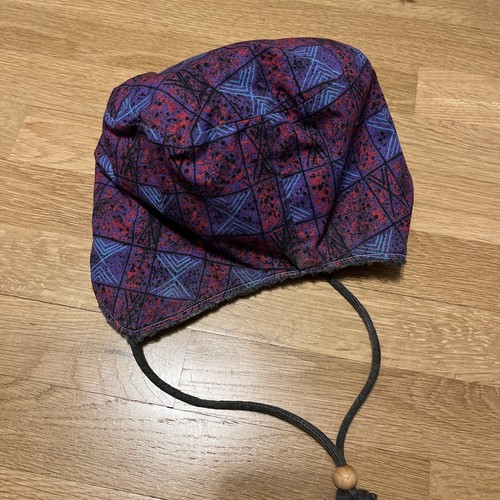 Vintage BULA 90’s Geometric Fleece Beanie Hat Cap Adult Neck Ear Flaps ...