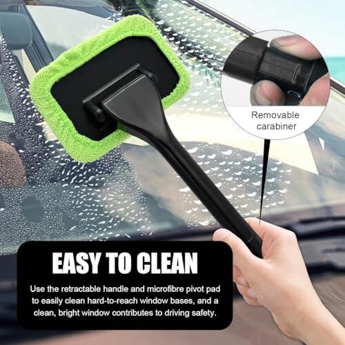Car Windshield Cleaning Tool, Microfiber Auto Window Cleaner with 4 ...