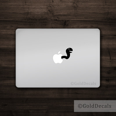 Apple Worm - Mac Apple Logo Laptop Vinyl Decal Sticker Macbook Decal ...