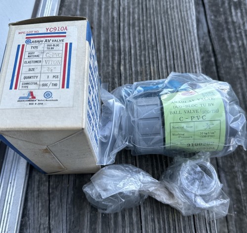 ASAHI AV BALL VALVE DUO-BLOC 3/4" C-PVC VITON NEW IN BOX TRUE UNION USA ...