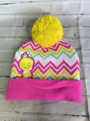 Looney Tunes Tweety Bird Multicolor Youth Girls Knit Beanie Hat Cap One ...