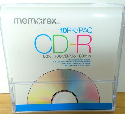 CLEARANCE - Memorex 10PK CD-R 52X 700 MB/MO 80 min 10 pk CD-R Discs w ...