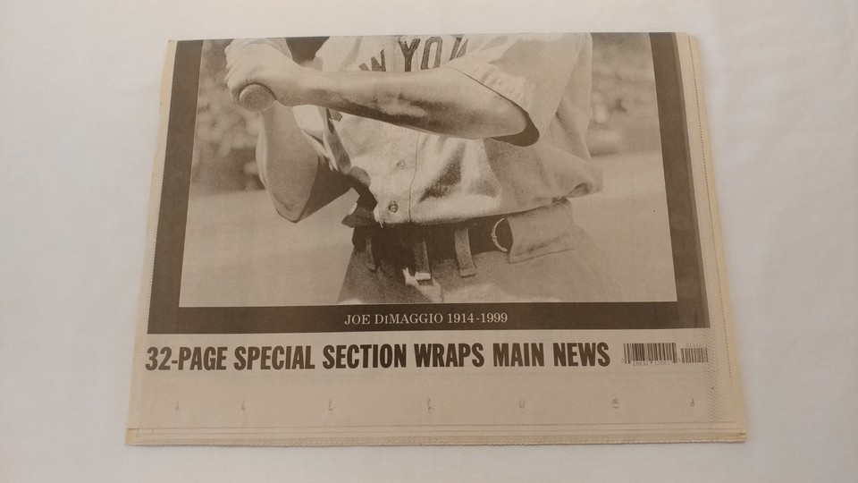 March 9 1999 New York Daily News NY Yankees Joe DiMaggio Death ...