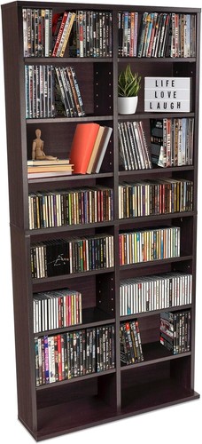 Media Storage Cabinet Shelf Rack Shelves CD DVD Video Multimedia ...